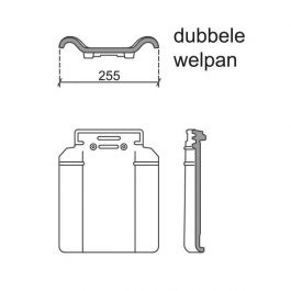 Monier Postel 20 Dubbele welpan Rustiek